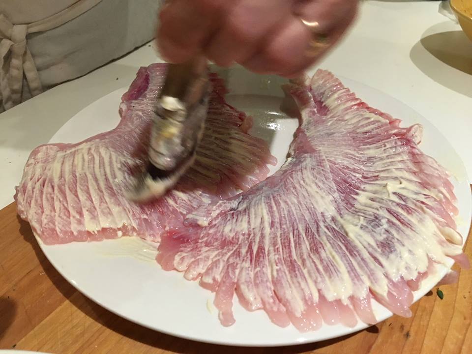 Cornmeal-Crusted Skate with Brown Butter, Thyme, and Capers | Erica De Mane