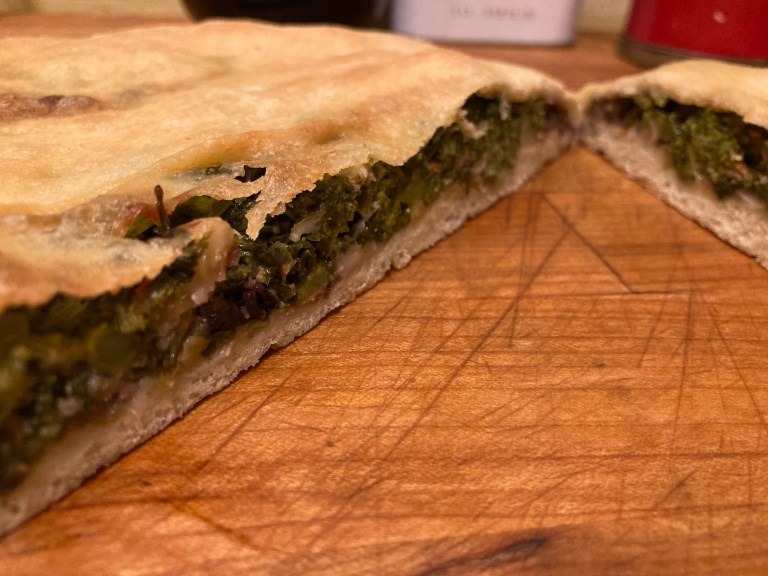 Scacciata with Broccoli Rabe, Caciocavallo, and Black Olives | Erica De ...